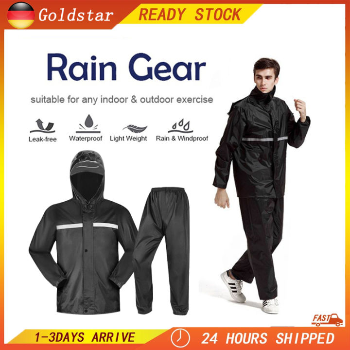 Goldstar Motorcycle Riding Rain Coat Suit Raincoat Double Layer Set Motorcycle Bike Bicycle ...