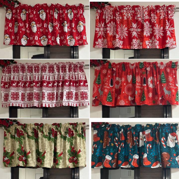 Valance Curtain Christmas Design 20x45 sold per piece | Lazada PH