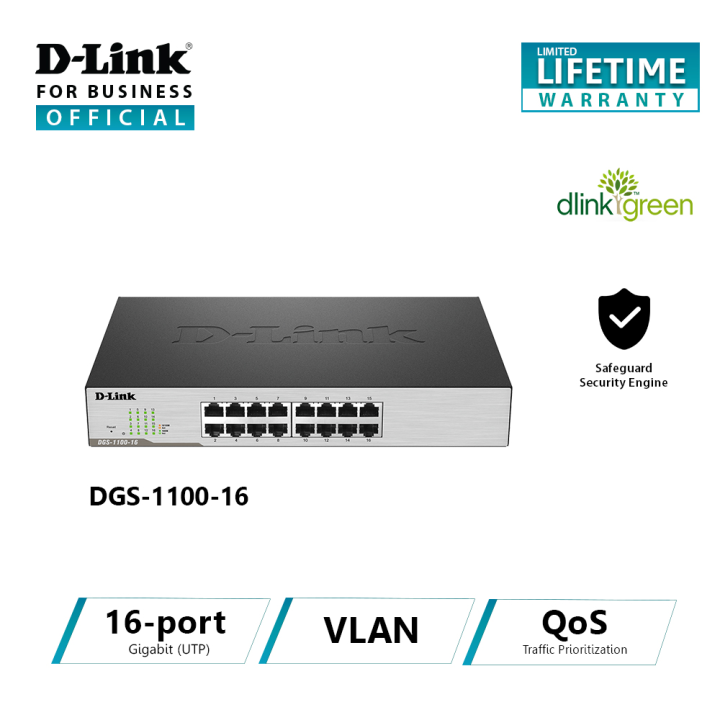 D-Link DGS-1100-16 16-Port Gigabit Smart Managed Switch | Lazada.co.th