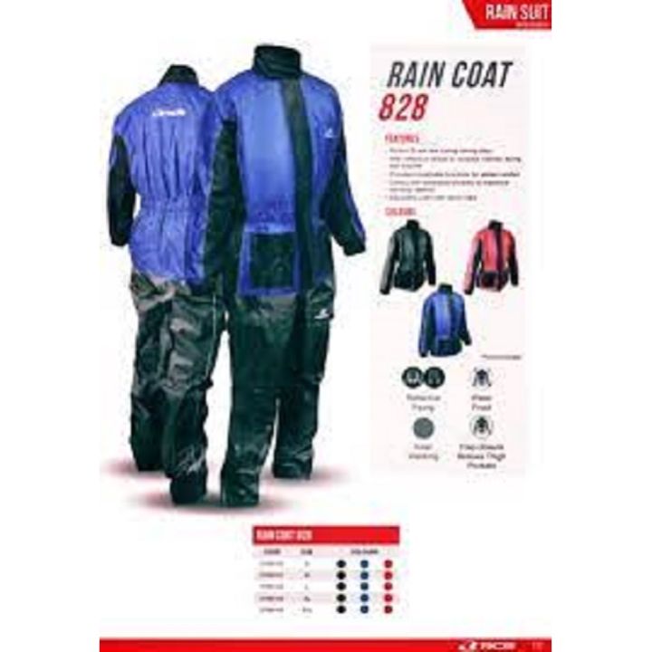 RAIN COAT ORIGINAL RCB RAINCOAT 828 RAIN COAT (828) RACING BOY | Lazada