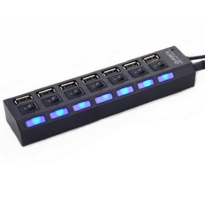 7 Ports USB HUB 2.0 Adapter Expander Multi USB Splitter Multiple ...