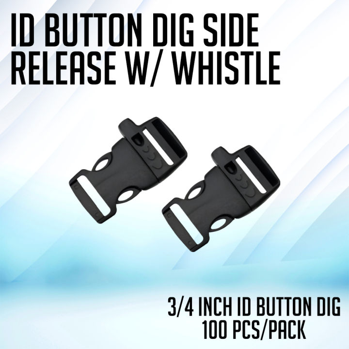 FMP Black Button Dig Side Release Buckle with whistle For Id Lace ...