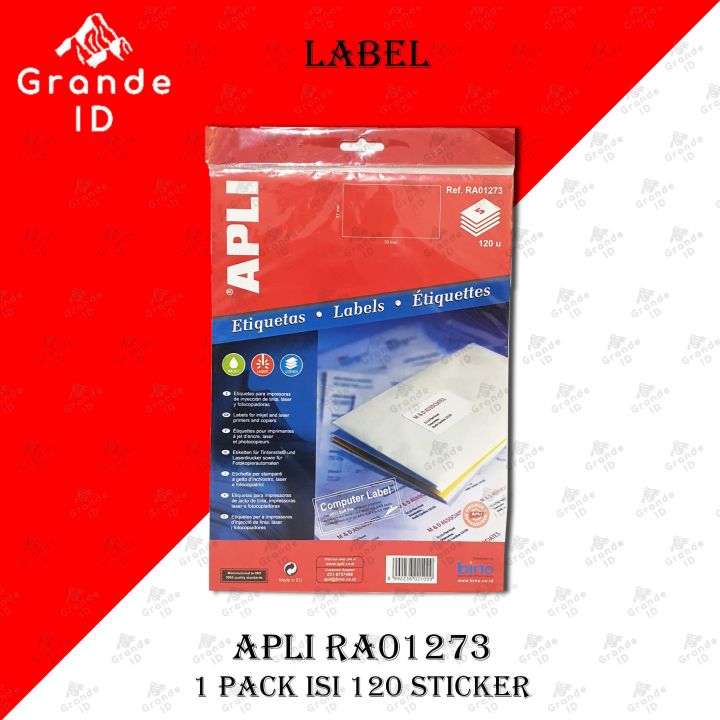 LABEL STICKER APLI RA01273 COMPUTER PAPER BANTEX APLI RA 01273 | Lazada ...
