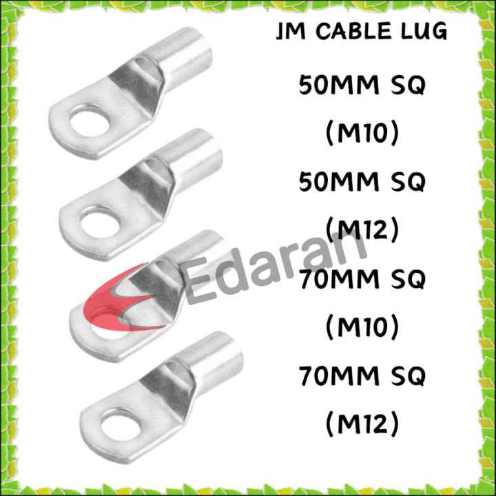 JM TINNED COPPER CABLE LUG - 50MM SQ (M10) , 50MM SQ (M12) AND 70MM SQ ...