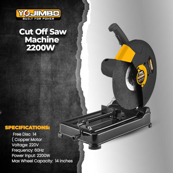 Yojimbo Cut Off Saw Machine with Included Disc 2200W 14 ( Copper Motor ...