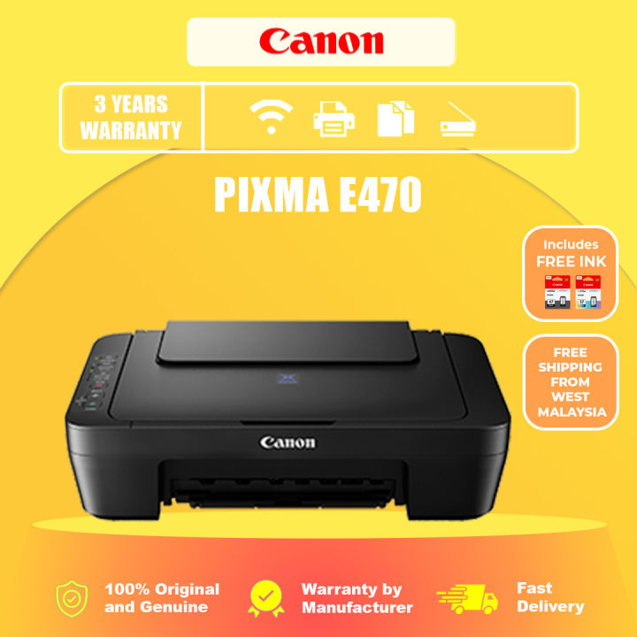 CANON PIXMA E470 WIFI PRINT COPY SCAN ALL-IN-ONE PRINTER | Lazada