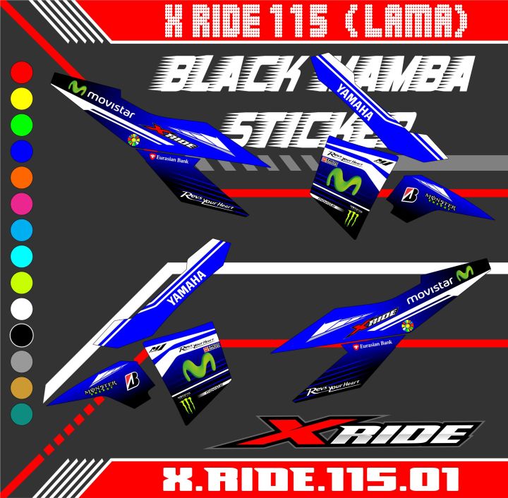 Striping Xride / X Ride 115 Lama Variasi MONSTER Sticker Stiker Skotlet ...
