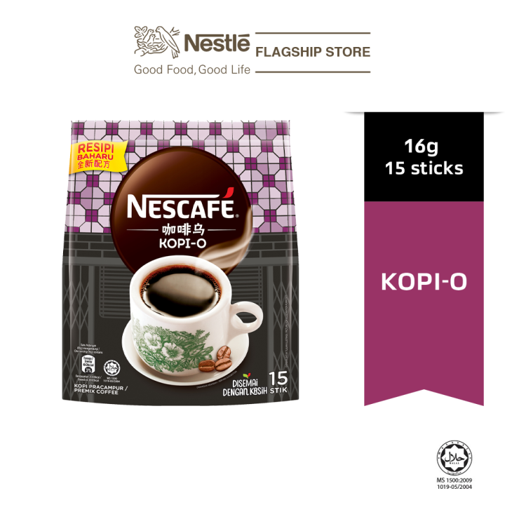 NESCAFE Menu Kopi O (15x16g) - Instant Coffee Powder, Strong Black ...