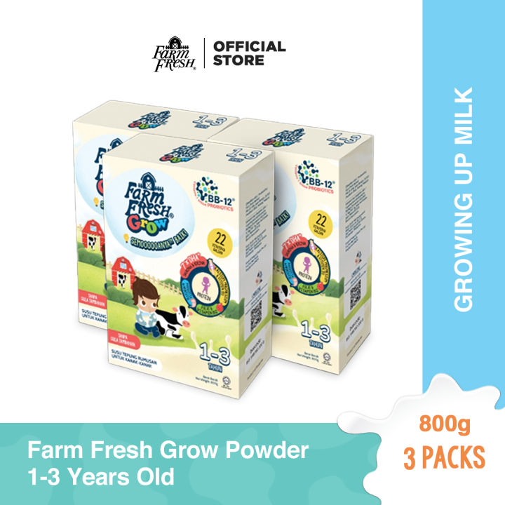 Farm Fresh Grow Powder 1-3 Years Old 800g x 3 Packs | Lazada