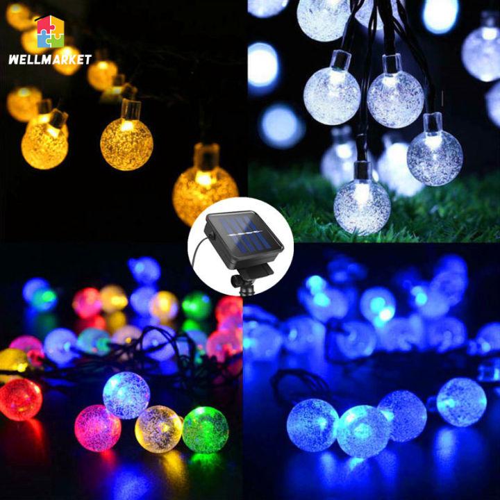Solar Light Waterproof 20 50 100 LED Solar Crystal Ball Light Outdoor ...