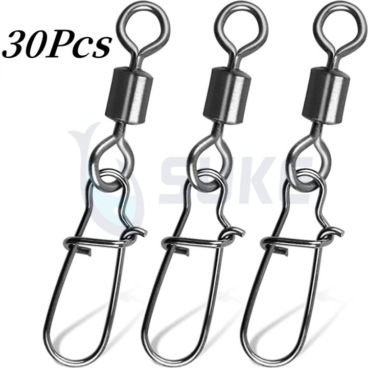 SUKE 30 ชิ้น ตะขอเชื่อมต่ออุปกรณ์เสริมสําหรับตกปลา ลูกปืนหมุน | Lazada.co.th