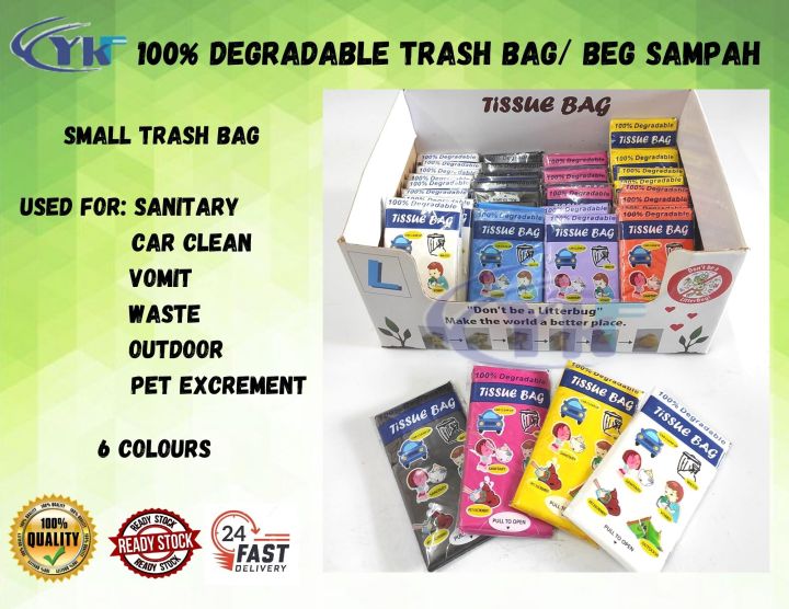 10pcs 100% Degradable Trash bag / Beg Sampah/Tissue bag/ Plastic Bag ...