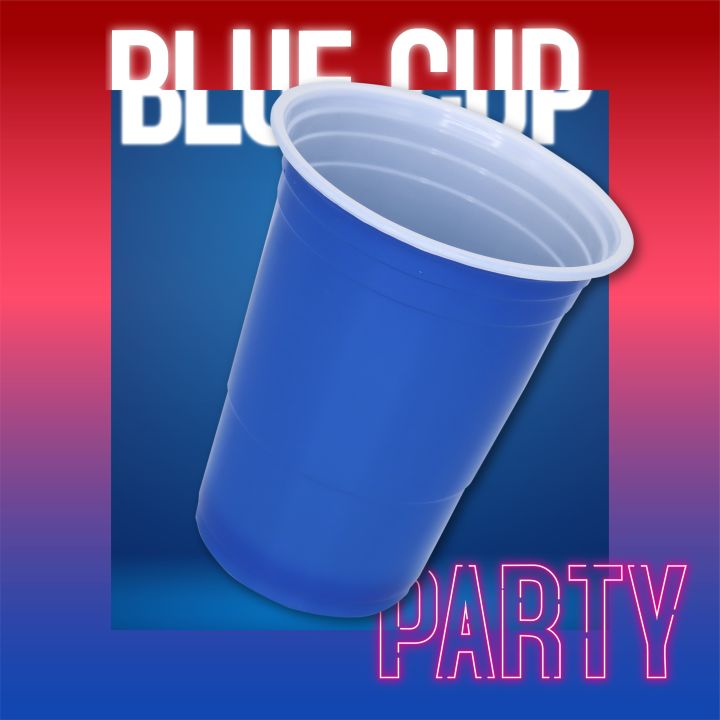 TPP [แพค] Blue Cup Party 16oz. (แพคละ 5 ใบ, 10 ใบ, 25 ใบ, 50 ใบ) แก้ว ...