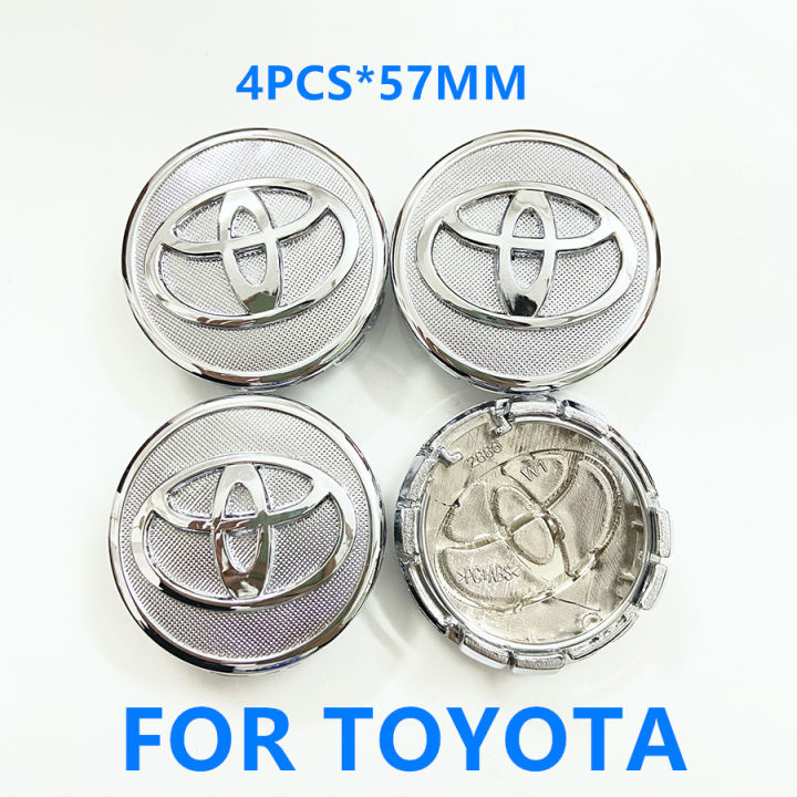 YK| 4x 57mm/53mm Toyota Emblem Car Wheel Center Cap Car Sticker Hub Cap ...