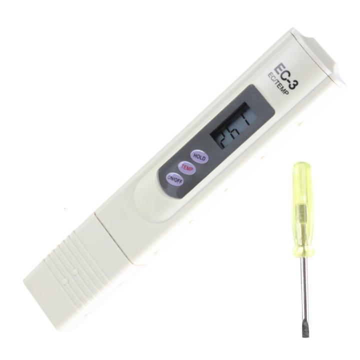 Digital Display Meter and Temperature Measuring Meter 1-9990µS ...