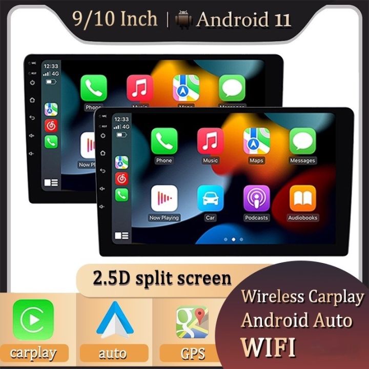 Car Radio 9/10 Inch Android 11.0 Universal Multimedia Player CarPlay ...