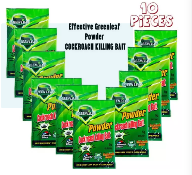 10pcs Effective Green Leaf Powder Cockroach Killing Bait-Pests, Insect ...