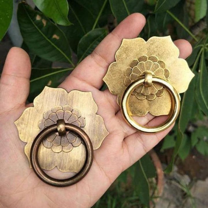 SDFBN ที่จับประตูลิ้นชักในห้องครัวทำจากทองเหลืองทองแดงแบบโบราณที่จับ ...