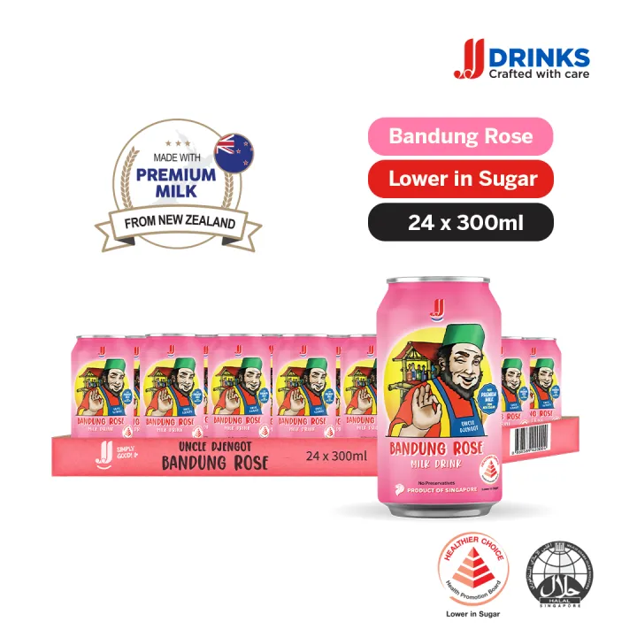 JJ Bandung Rose Milk Drink 300ml X 24cans - Case | Lazada Singapore