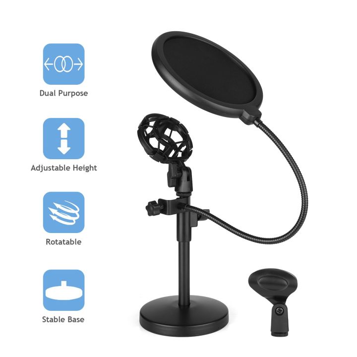 Microphone Isolation Screen With High-Density Absorbing Sponge 3-Panel ...