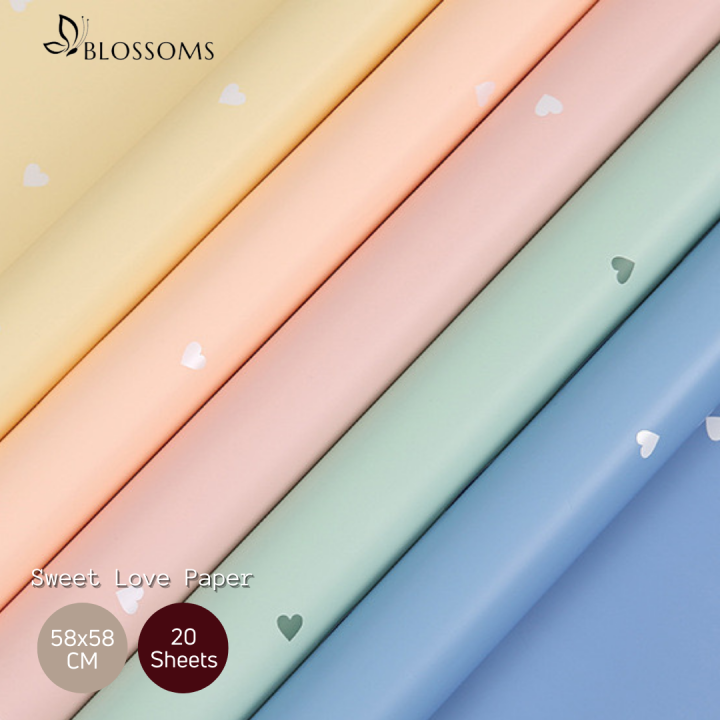 [MY Ready Stock] 20 Sheets Sweet Love Wrapping Paper Bouquet Gift ...