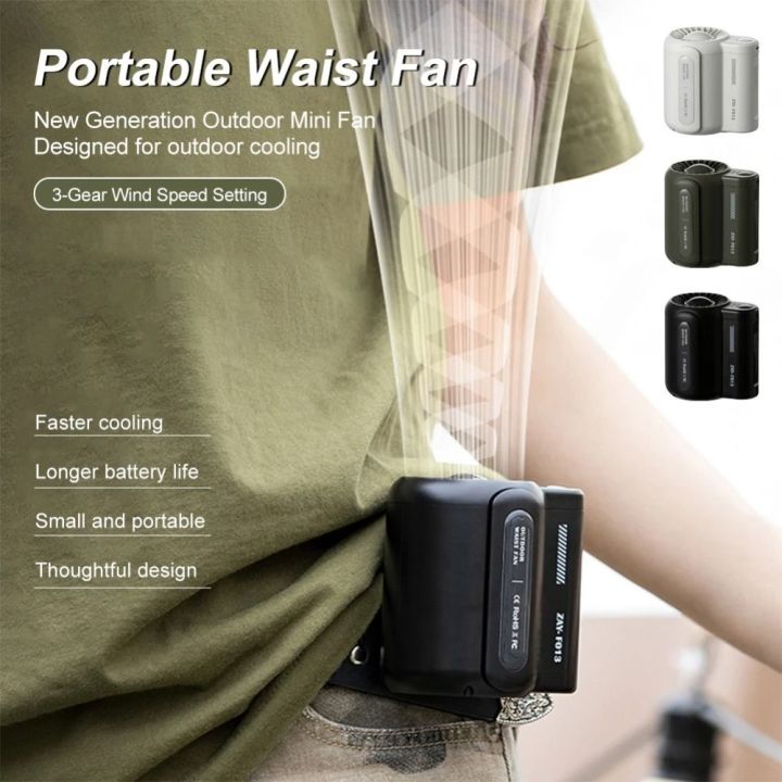 JDPOK 4500mAh Waist Mounted Fan Cooling Leaf Less Hanging Neck Fan Mini ...