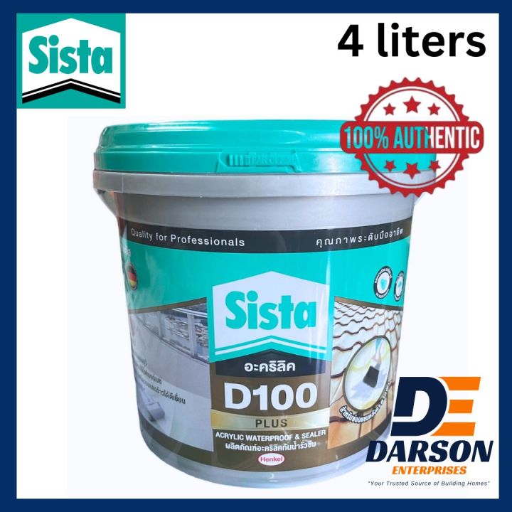 SISTA PREMIUM ACRYLIC WATERPROOF SEALER D100 GREY ONLY | Lazada PH