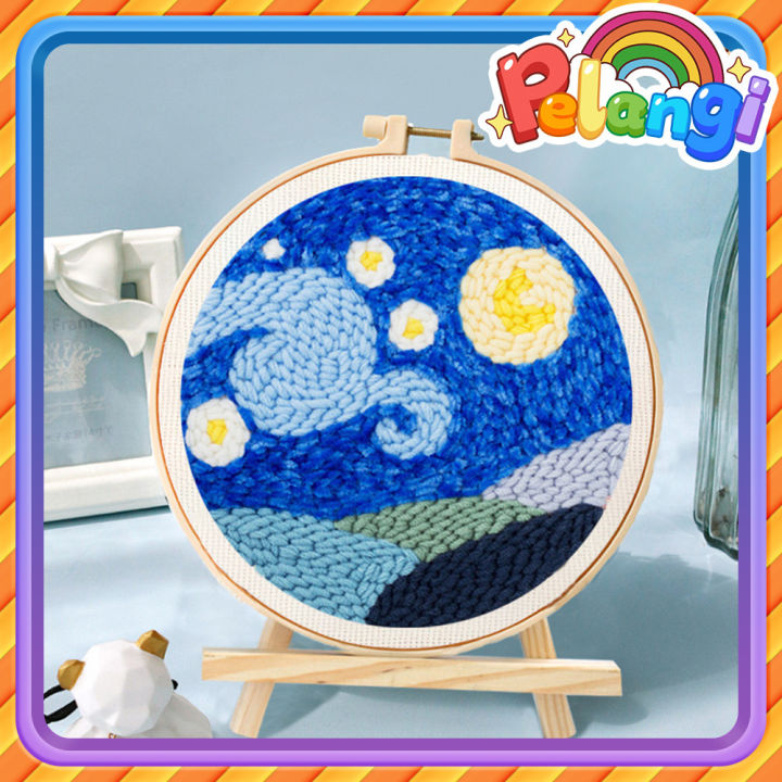 DIY Paket Sulam Tangan Set / Punch Needle Embroidery Kit Lengkap DIY ...