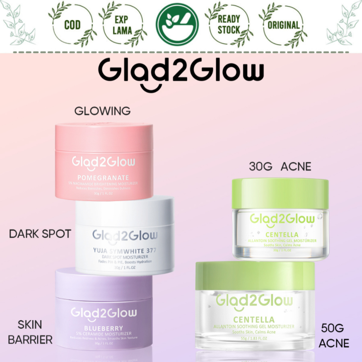 GLAD2GLOW CENTELLA POMEGRANATE YUJA SYMWHITE 377 BLUEBERRY MOISTURIZER GEL REPAIR DARK SPOT ...