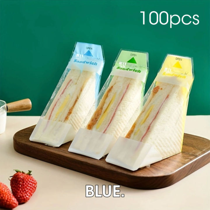 100 pcs Sandwich Packaging Bags Easy-Tear Plastic Bags Commercial ...