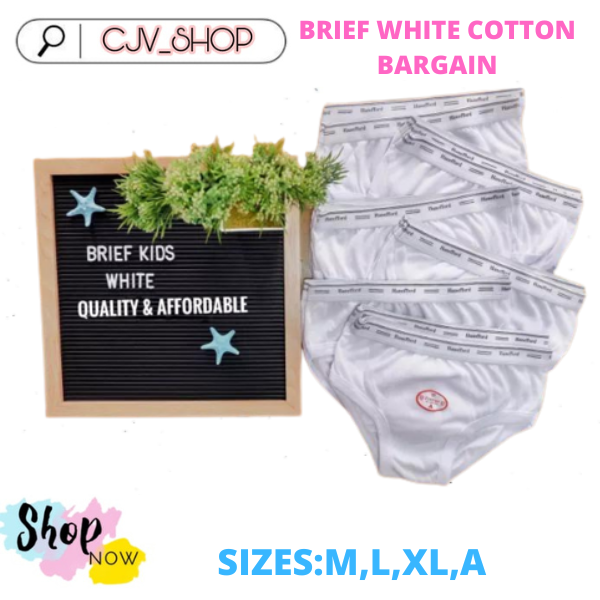 BRIEF WHITE COTTON FOR KID'S BOY (0 MONTHS UP TO 7YRS OLD) | Lazada PH