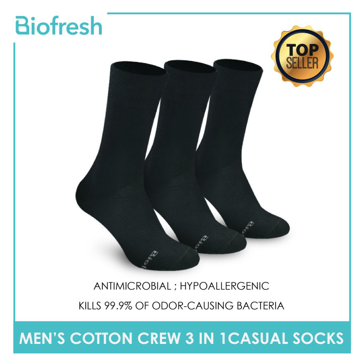 Biofresh RMCKG9 Men’s Antimicrobial Odor Free Cotton Ankle Lite Crew ...