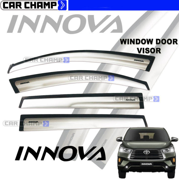 Toyota Innova 2016 to 2024 INJECTION Window Door Visor Black White ...