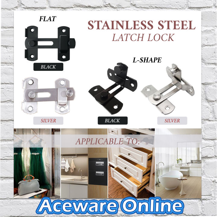Stainless Steel Swivel Bolt Door Latch Slug Catch Hasp Lock for Slide ...
