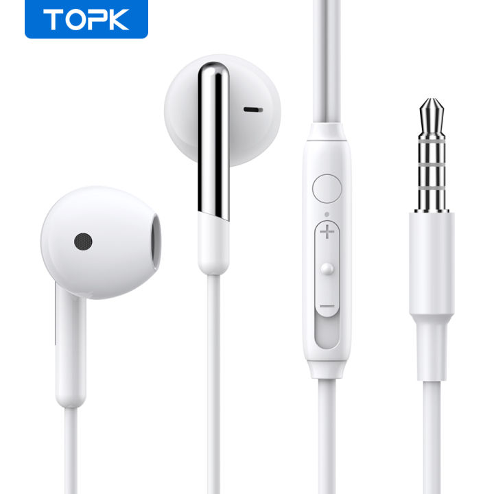 TOPK 3.5mm Wired Earphone with Microphone Wire-controlled in-ear ...