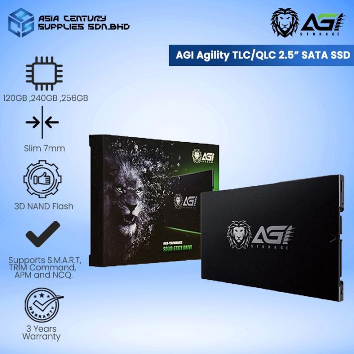 [READY STOCK] AGI 120GB/ 256GB/ 500GB/ 512GB SATA SSD 2.5 inch Up to ...