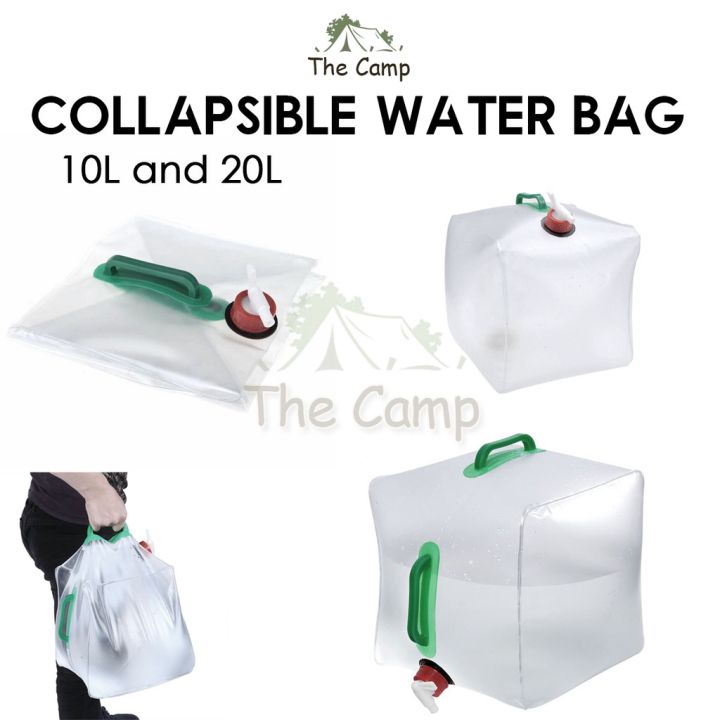 Camping Portable Water Bucket Foldable Container 10L 20L Litre Water Tap Faucet Outdoor Gear PE ...