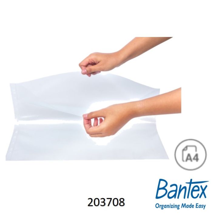 BANTEX 203708 0.12MM A3 SHEET PROTECTOR LANDSCAPE/OBLONG 12 HOLE PACK ...