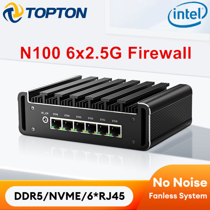 6x2.5G Firewall Router 12th Gen Intel N150 i226-V Fanless Mini PC DDR5 ...