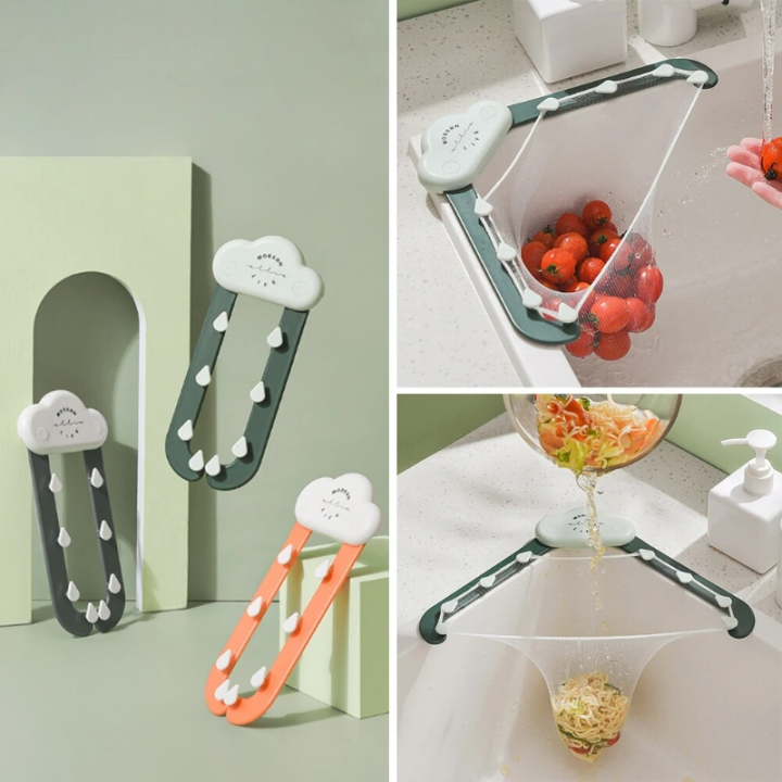 Kitchen Triangle Sink Strainer Basket Cloud Shape Draining Rack ...