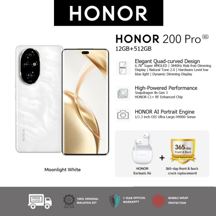 Honor 200 Pro 5G 512GB+(12+12GB) TRIPLE CAMERA 50MP Studio-Level ...
