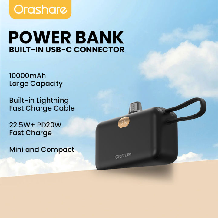 Orashare PNC10 10000mAh Mini Power Bank 22.5W Fast Charging with USB-C ...