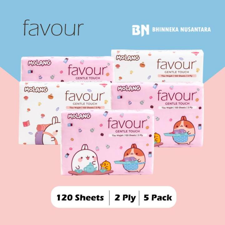 Favour Molang Mini Softpack Tissue 120 Sheets [5 Pack] | Lazada Indonesia