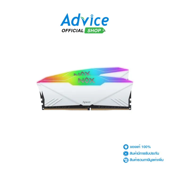RAM DDR4(3200) 16GB (8GBX2) APACER NOX RGB WHITE | Lazada.co.th