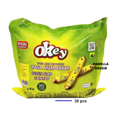 OKEY SOSIS AYAM BAKAR SIAP SANTAP ISI 30 PCS SNACK makanan ringan ...