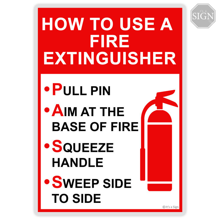 How to Use Fire Extinguisher PASS - Laminated Signage - A4 Size | Lazada PH