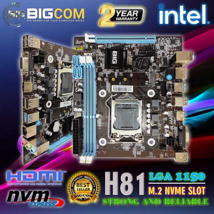 BIGCOM MOTHERBOARD H81 Socket LGA 1150 DDR3 MAINBOARD BIGCOM | Lazada Indonesia
