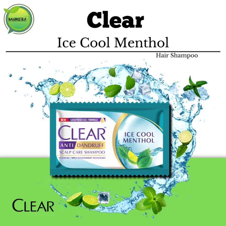 Clear Ice Cool Menthol Anti-Dandruff Shampoo (10ml X 12s) Personal Hair ...
