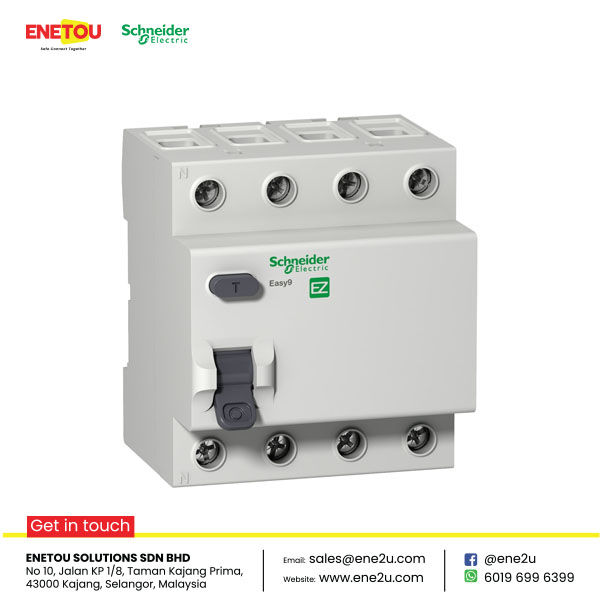 SCHNEIDER EASY9 RCCB 4P 63A AC-TYPE 415V RESIDUAL CURRENT DEVICES | Lazada