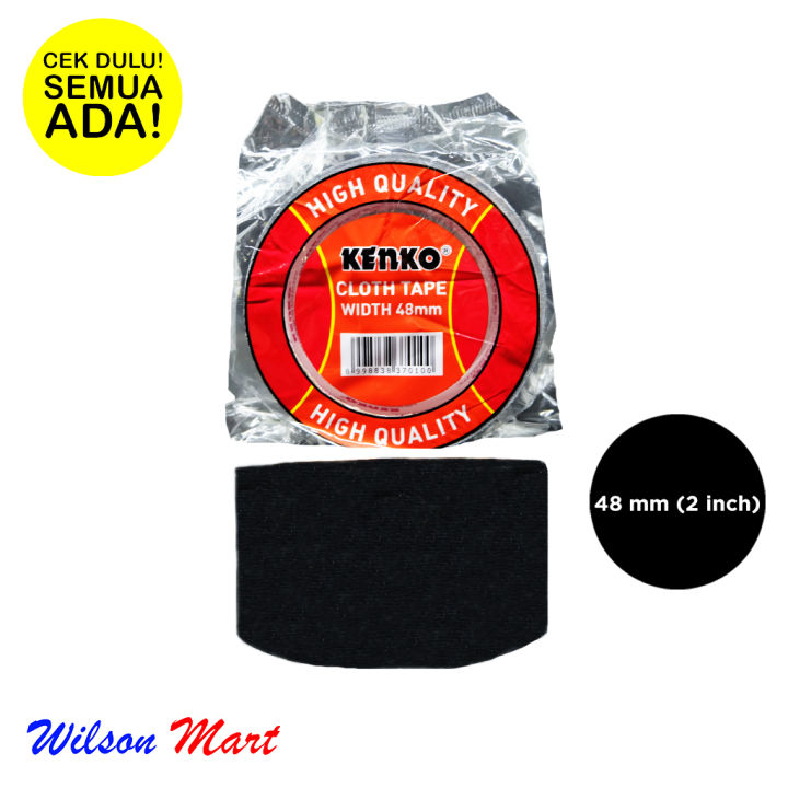 KENKO CLOTH TAPE WIDTH 48 MM 2 INCH LAKBAN KAIN HITAM MERAH | Lazada ...
